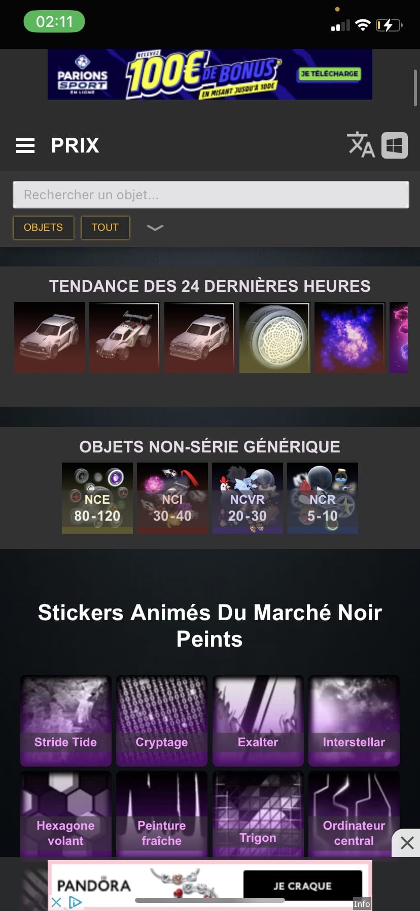 Comment connaître les prix des objets