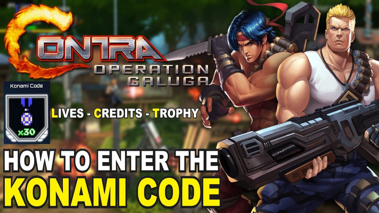 Contra Operation Galuga Konami Code - 30 Lives & 573 Credits - You ...