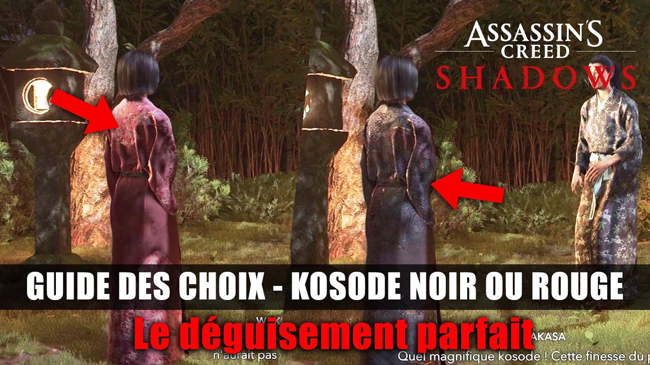 Assassin's Creed Shadows : Kosode Rouge ou Noir avec Naoe (Le ...