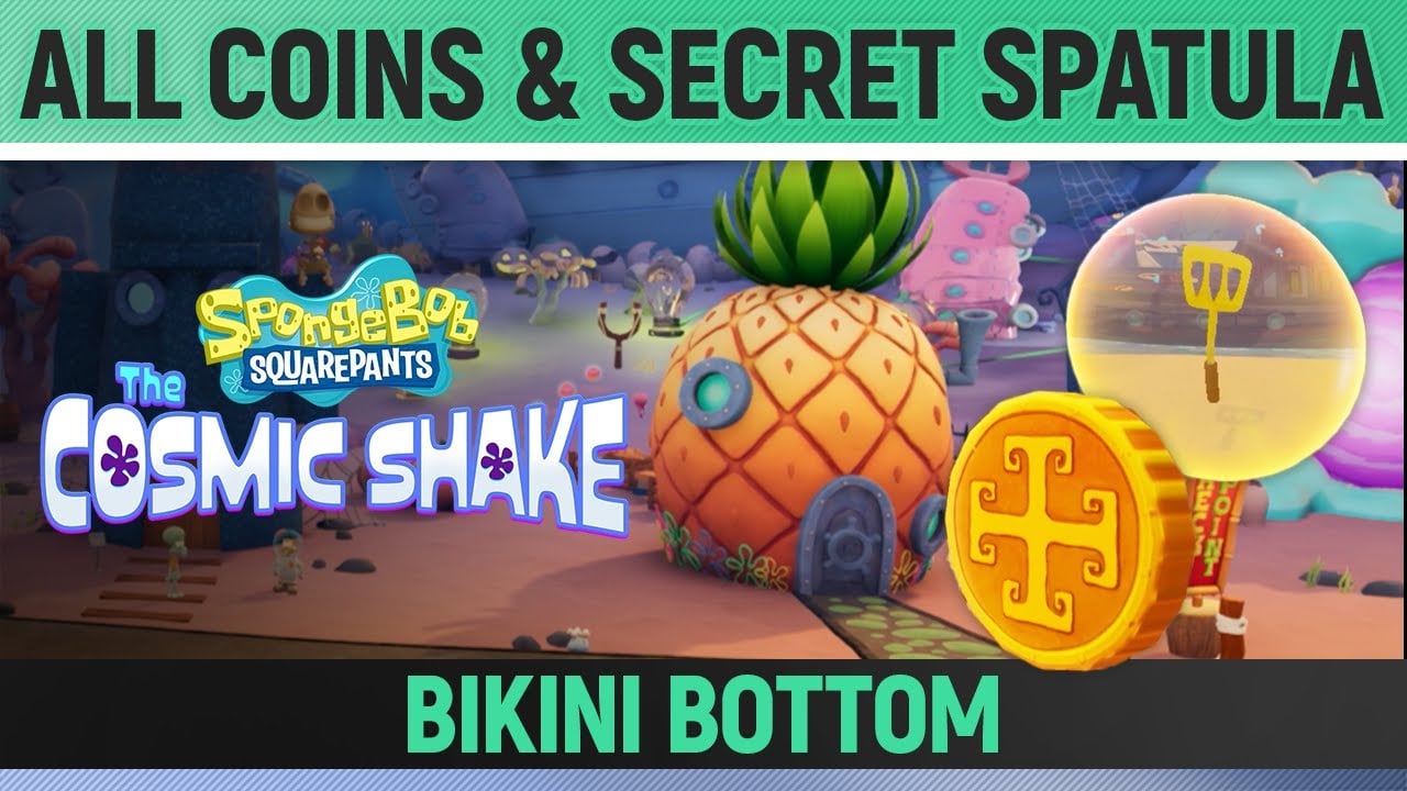 SpongeBob: The Cosmic Shake - Bikini Bottom - All Coins & Golden Spatula 🏆