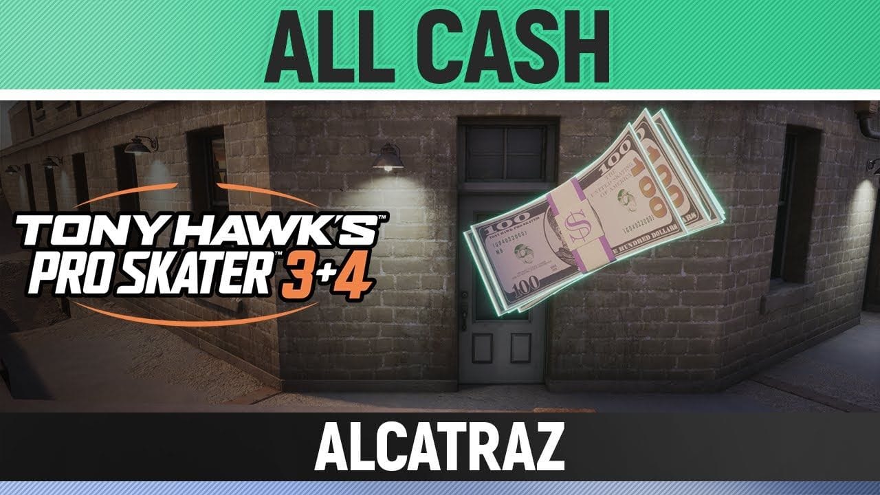 Tony Hawk's Pro Skater 3+4 - Alcatraz - All 5/5 Cash/Money Locations